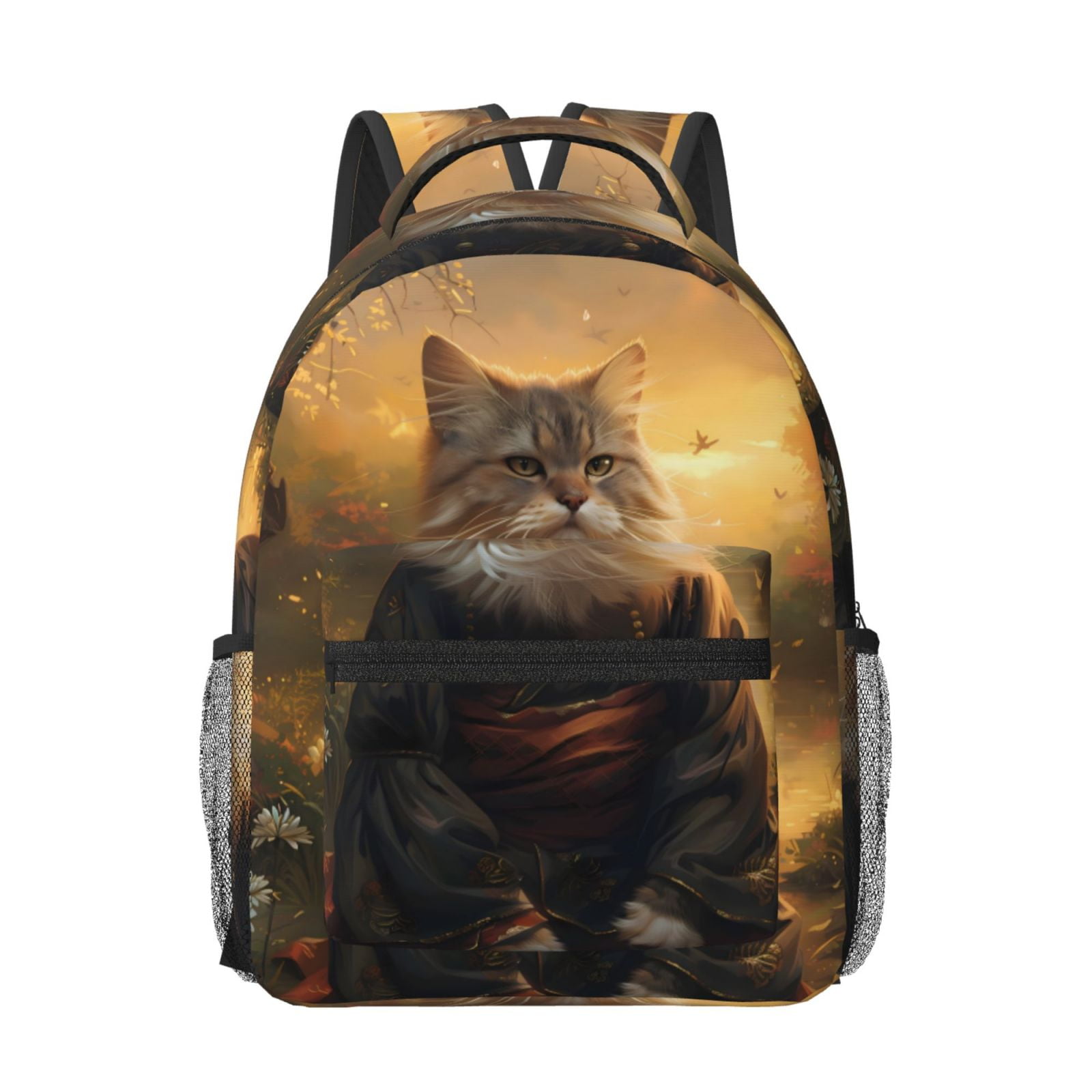 Disketp Lakeside Flower Field Cat Backpack - Comfortable Daypack with ...