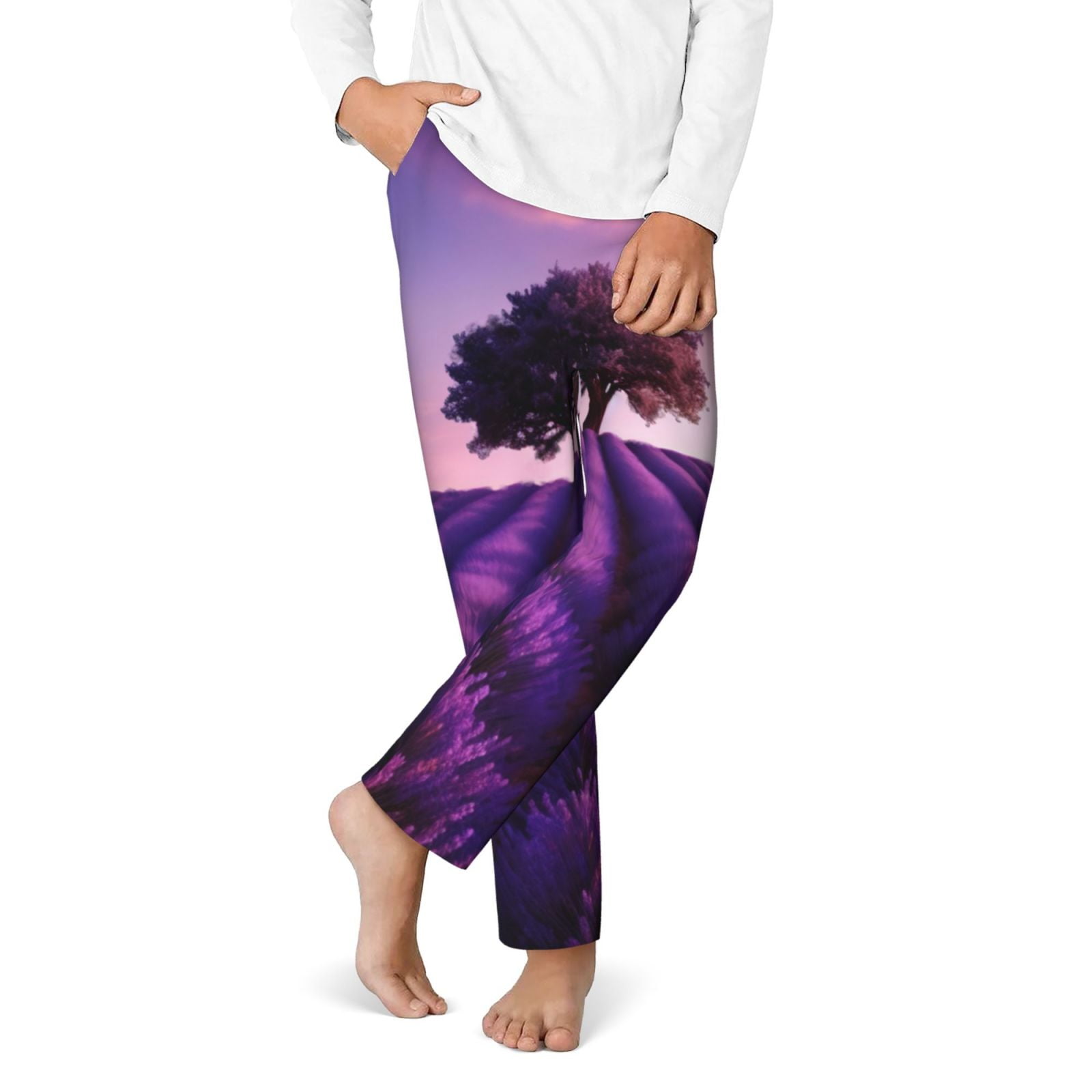 Disketp Lavender Field Sunset for Teenagers' Pajama Pants ,Lounge Pants ...