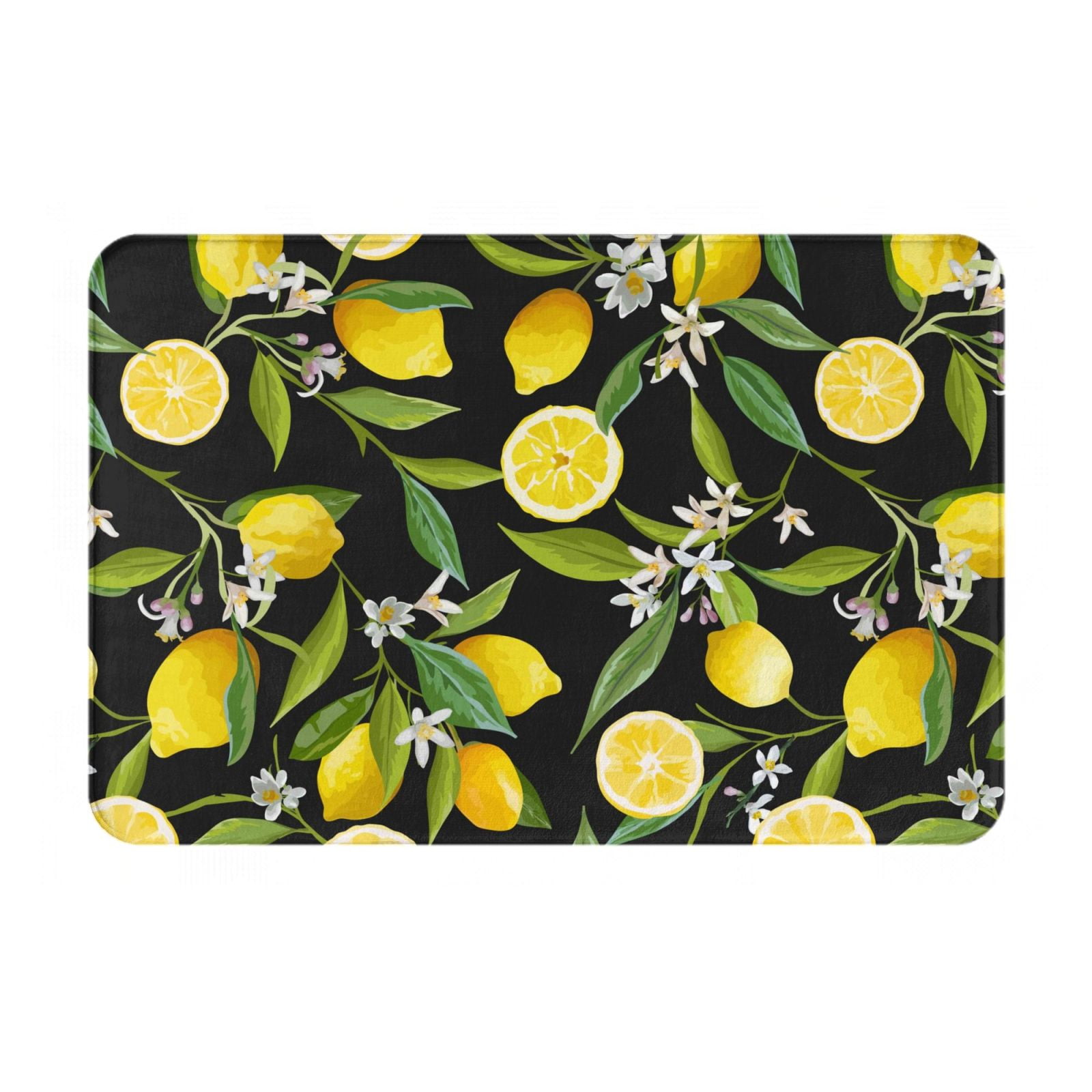 Disketp Lemon Fruits Flowers Leaves Mat For Front Door Outside ...