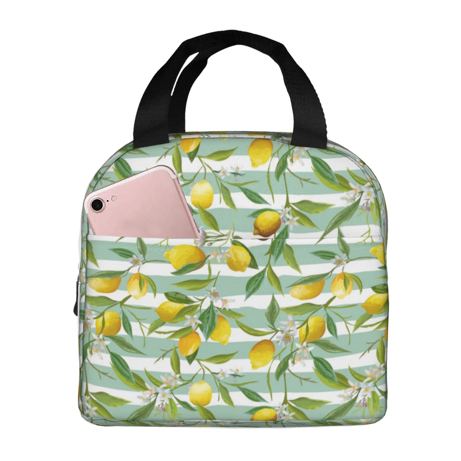 Disketp Lemon Lunch Bag for Women Men, Leakproof Thermal Cooler Sack ...