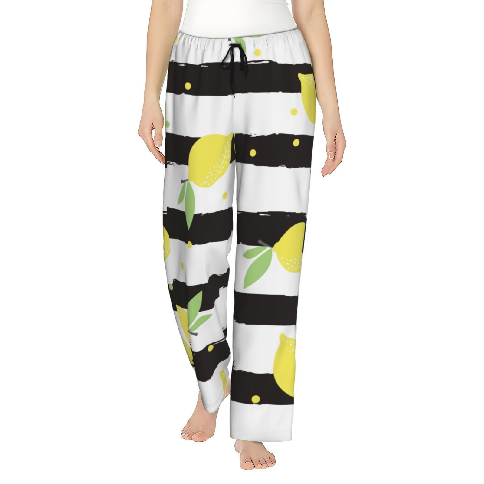 Disketp Lemon Print Women'S Comfy Pajama Pants Casual Drawstring ...