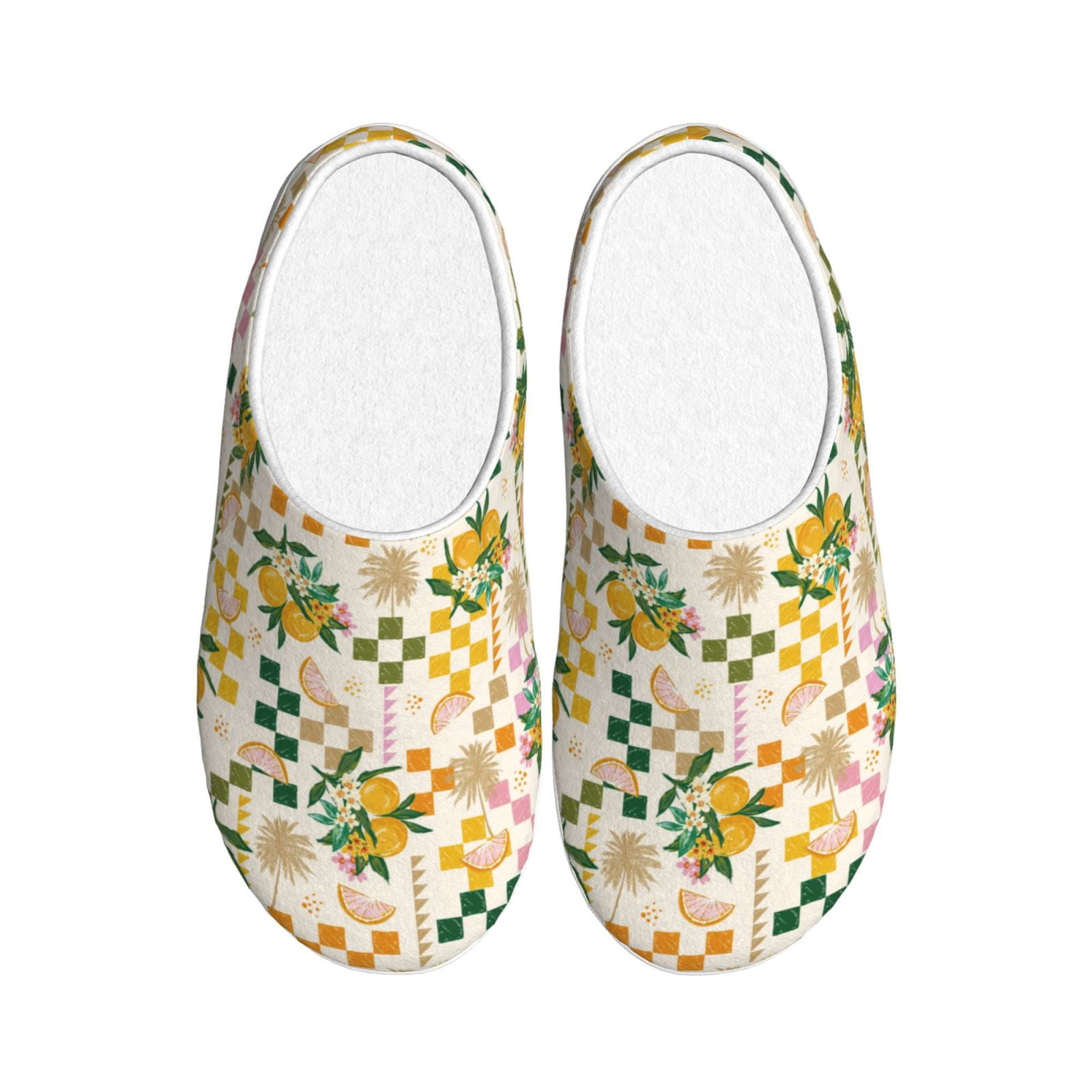 Disketp Lemon Women's Men's Slippers Plush Slip-On House Slipper for ...