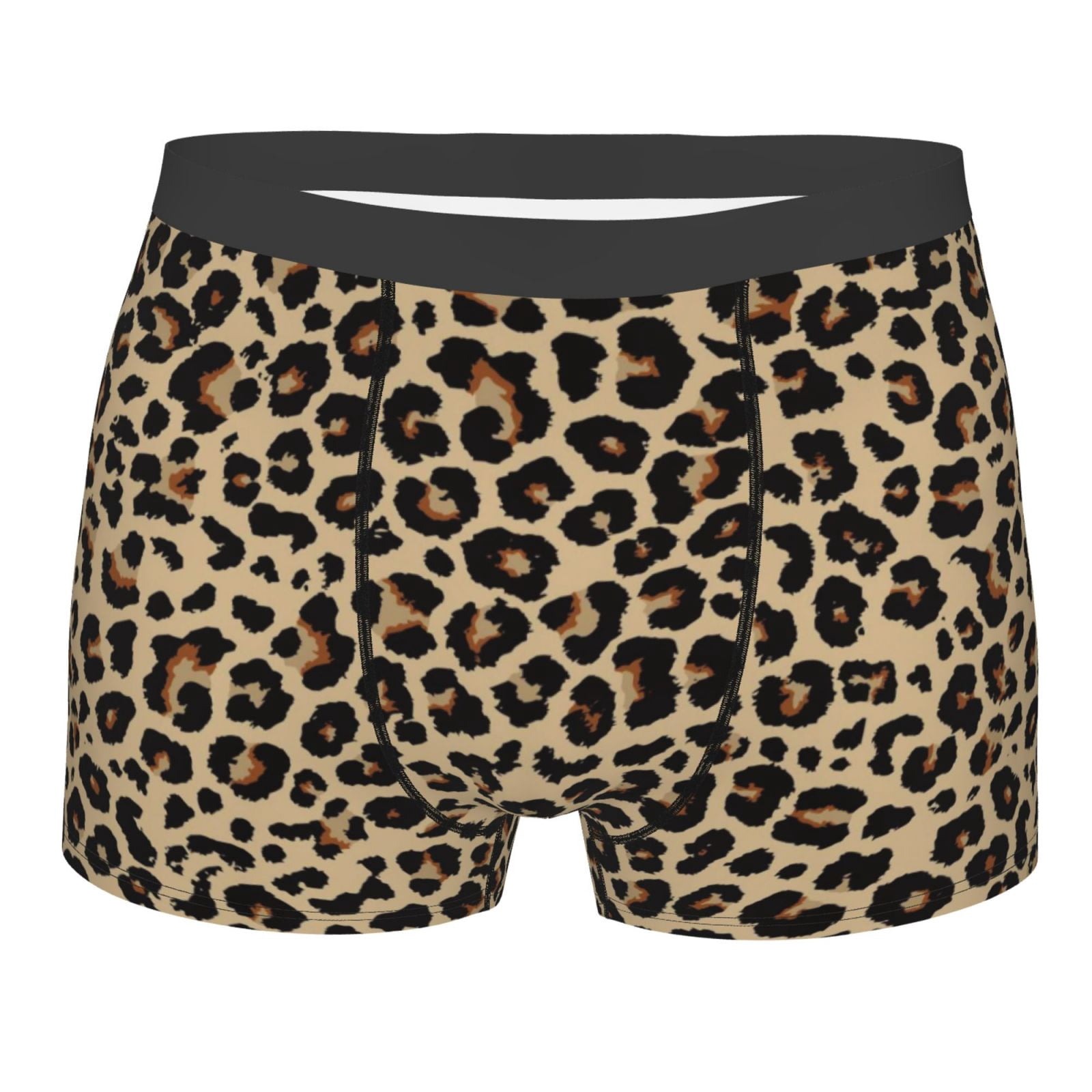 Disketp Leopard Print-1 Men's Boxer Briefs,Soft and Breathable Cotton ...