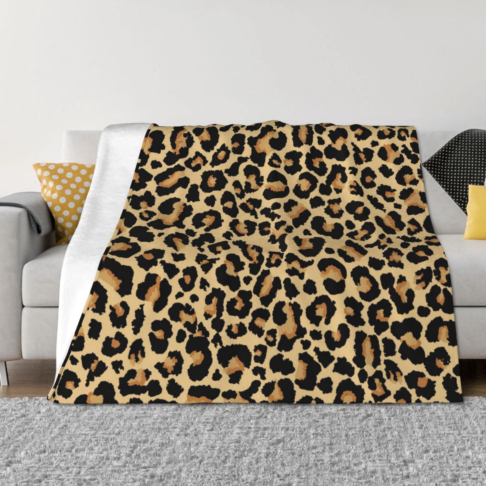Disketp Leopard Print Flannel Blankets - Thick and Warm Blanket for ...