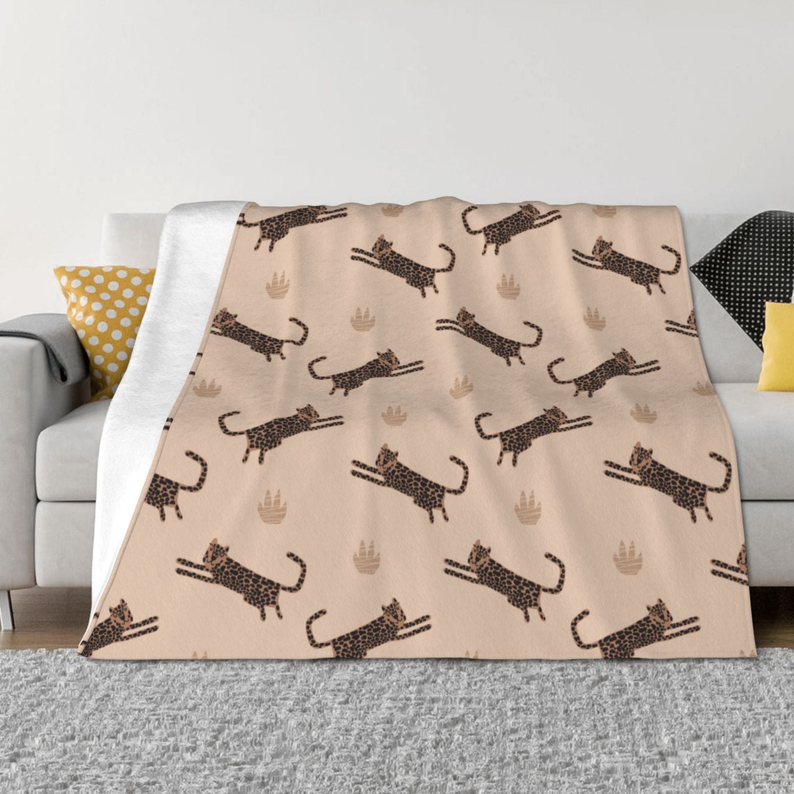 Disketp Leopard Print Flannel Blankets - Thick and Warm Blanket for ...