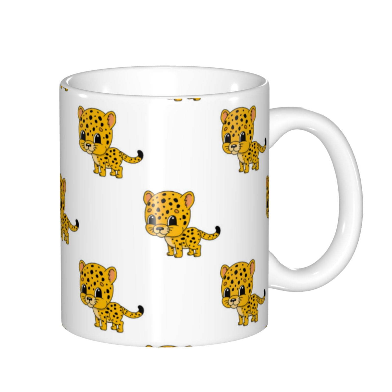 Disketp Leopard Print Large Coffee Mug with Handle Tea Cup Novelty ...