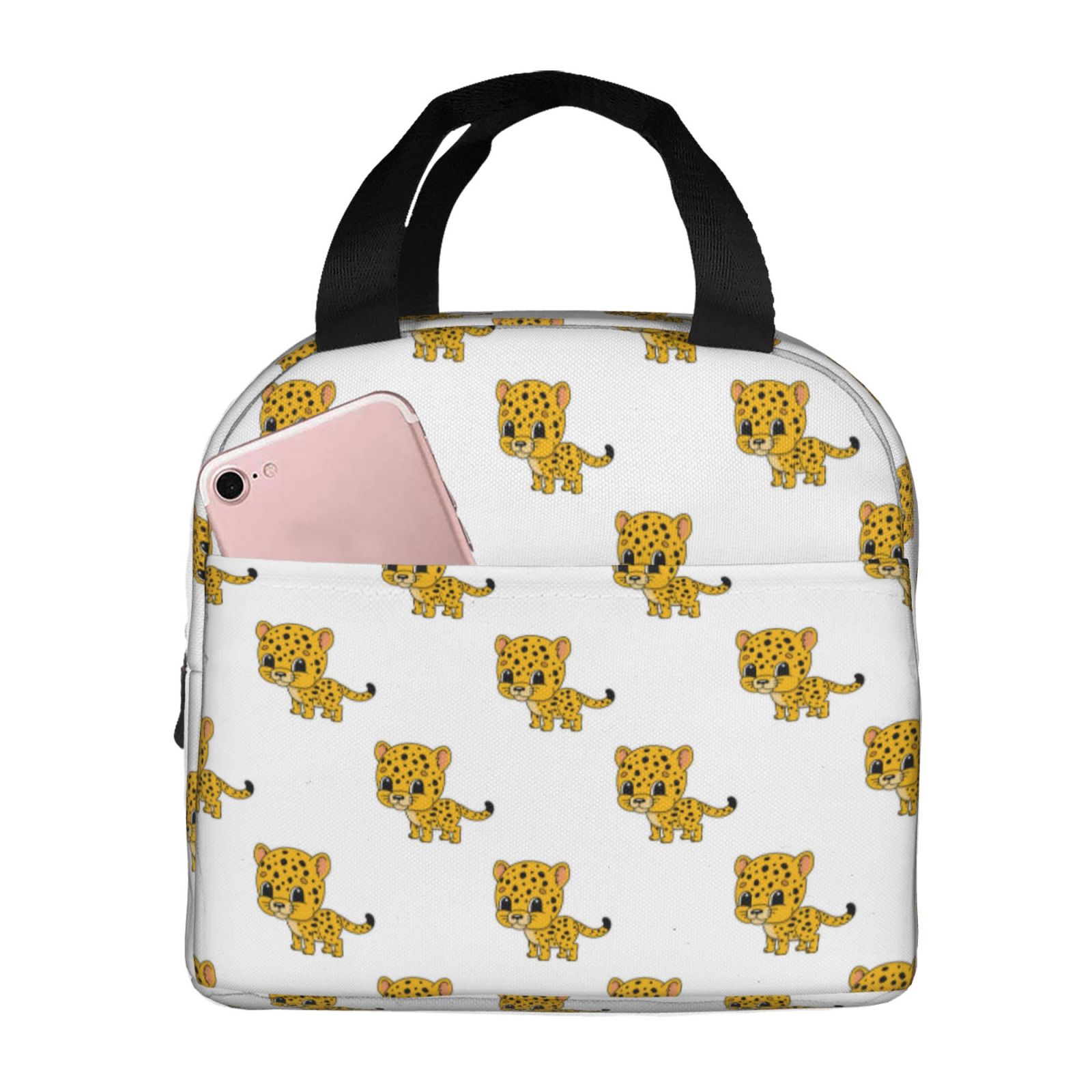 Disketp Leopard Print Lunch Bag for Women Men, Leakproof Thermal Cooler ...