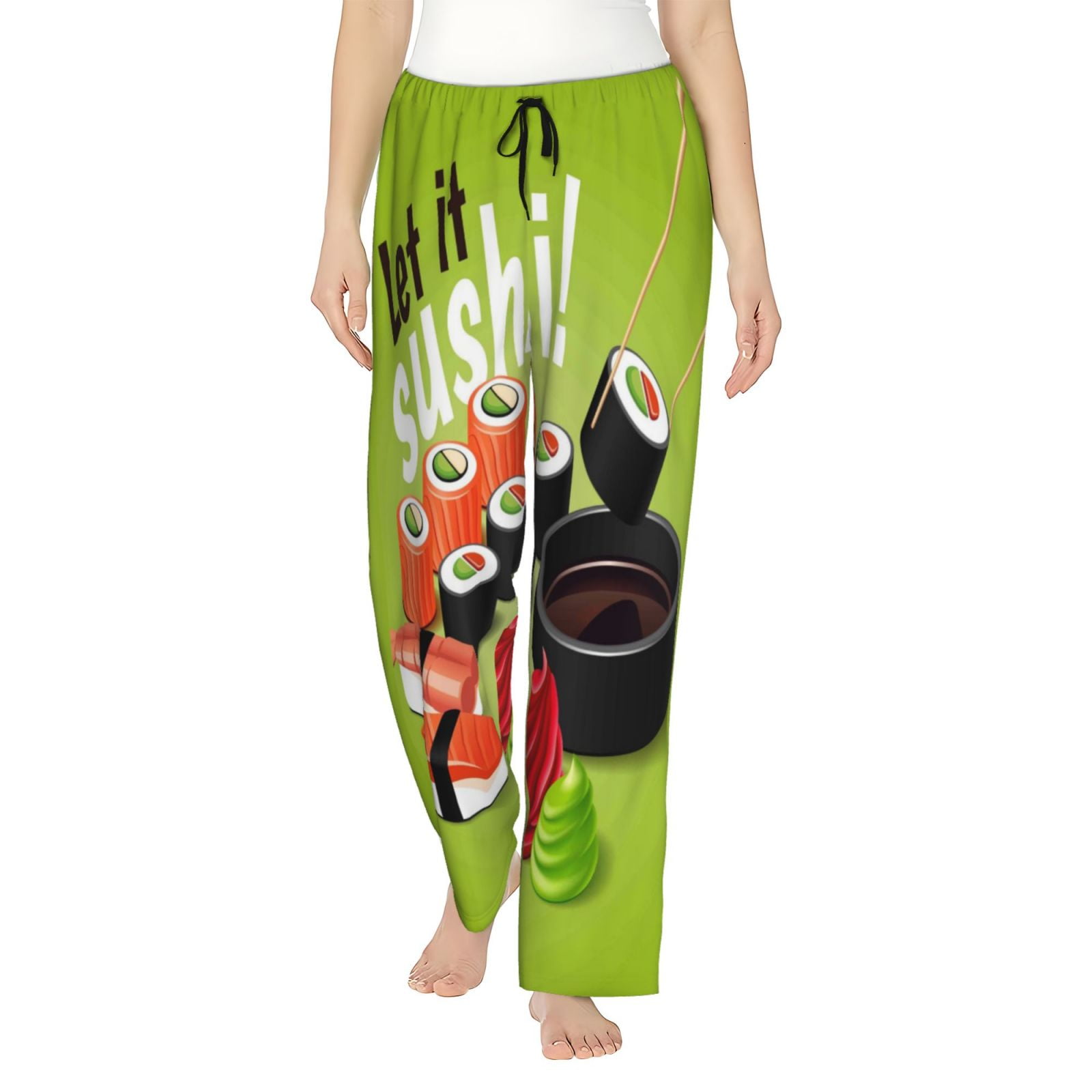 Disketp Let It Sushi Print Women'S Comfy Pajama Pants Casual Drawstring ...