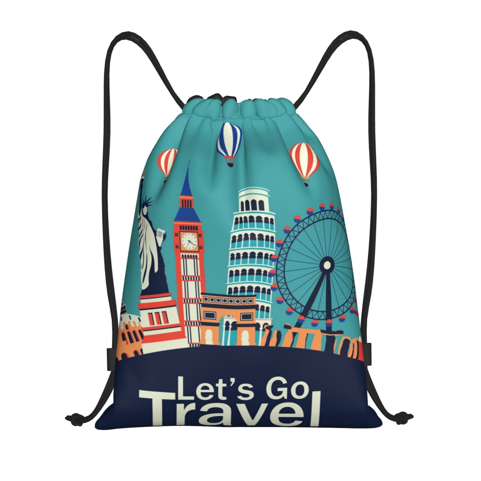 Disketp Let's go Travel Drawstring Backpack Drawstring Gym Bags Draw ...
