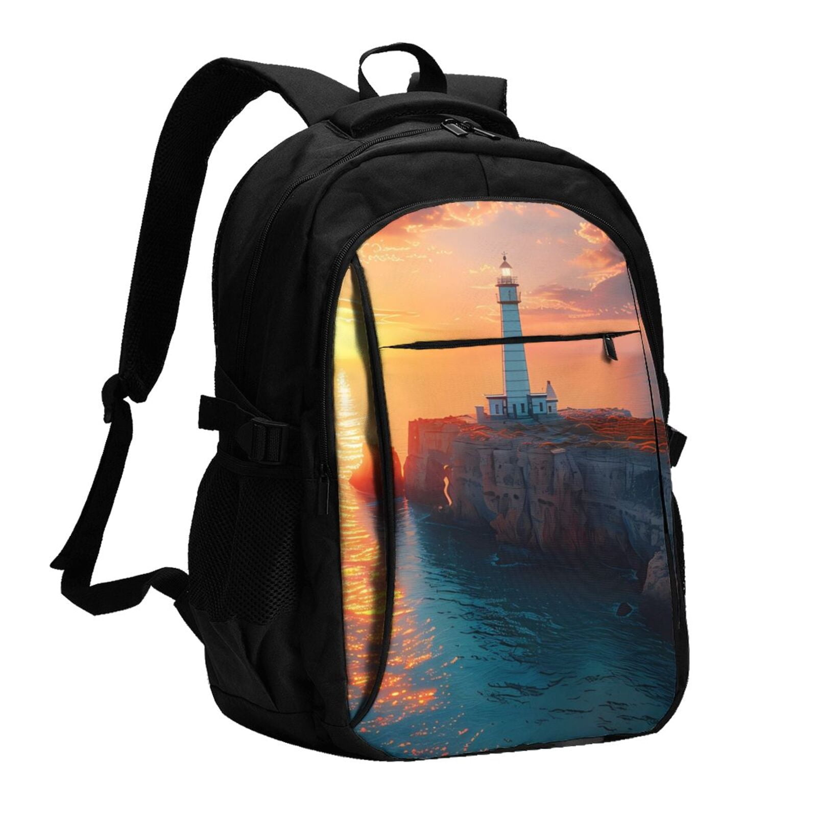 Disketp Lighthouse At Sunset Coast Travel Laptop Backpack, Laptops ...