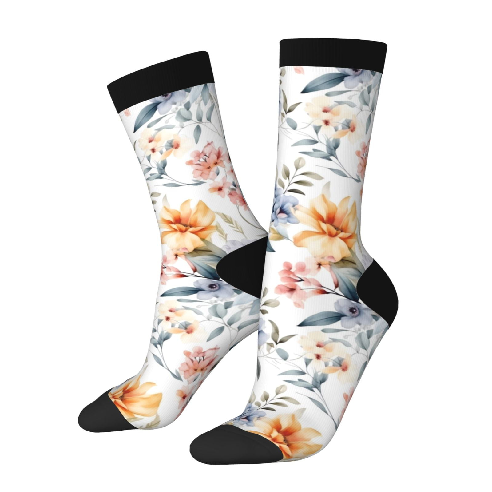 Disketp Lilies Flowers Unisex Crew Socks Lightweight Breathable ...