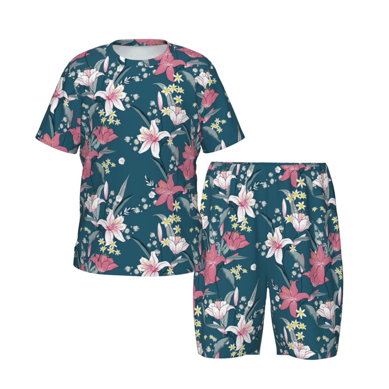 Disketp Lilies Flowers for Kids Short Sleeve Pajamas Kids Summer Pjs ...