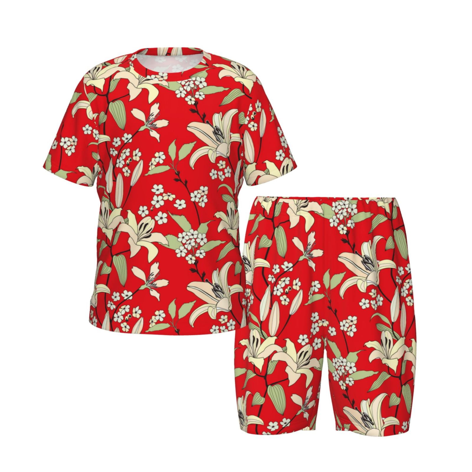 Disketp Lilies Flowers for Kids Short Sleeve Pajamas Kids Summer Pjs ...