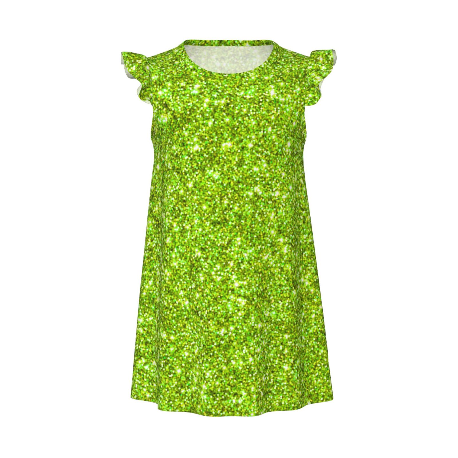 Disketp Lime green glitter Print Girls Nightgowns 3-10 Years Flutter ...