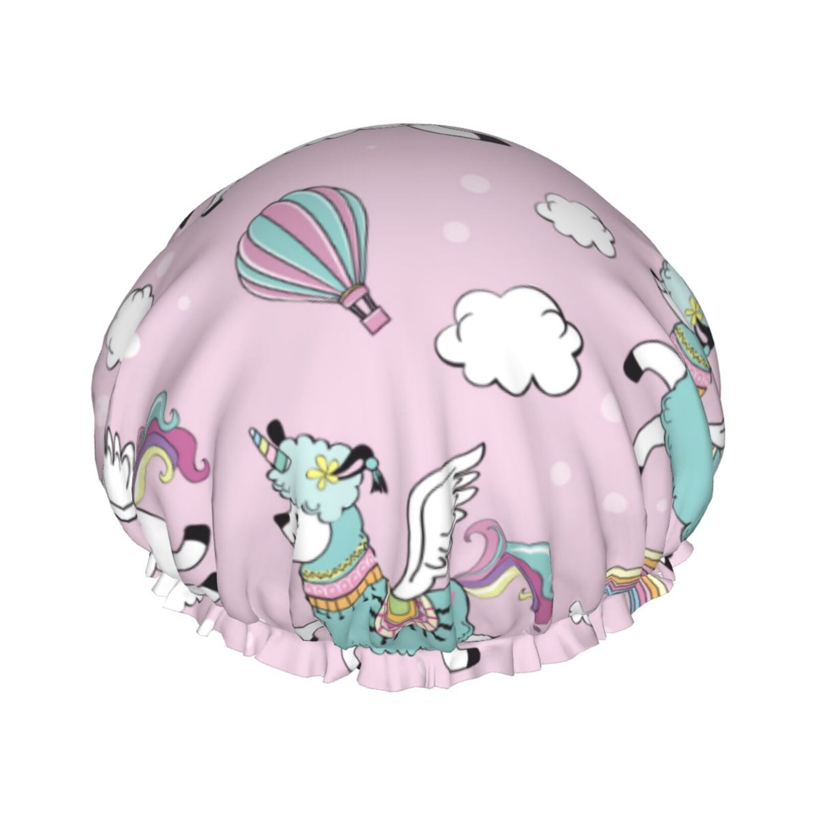 Disketp Llama Unicorn And Rainbow Shower Caps,Reusable Shower Cap For ...