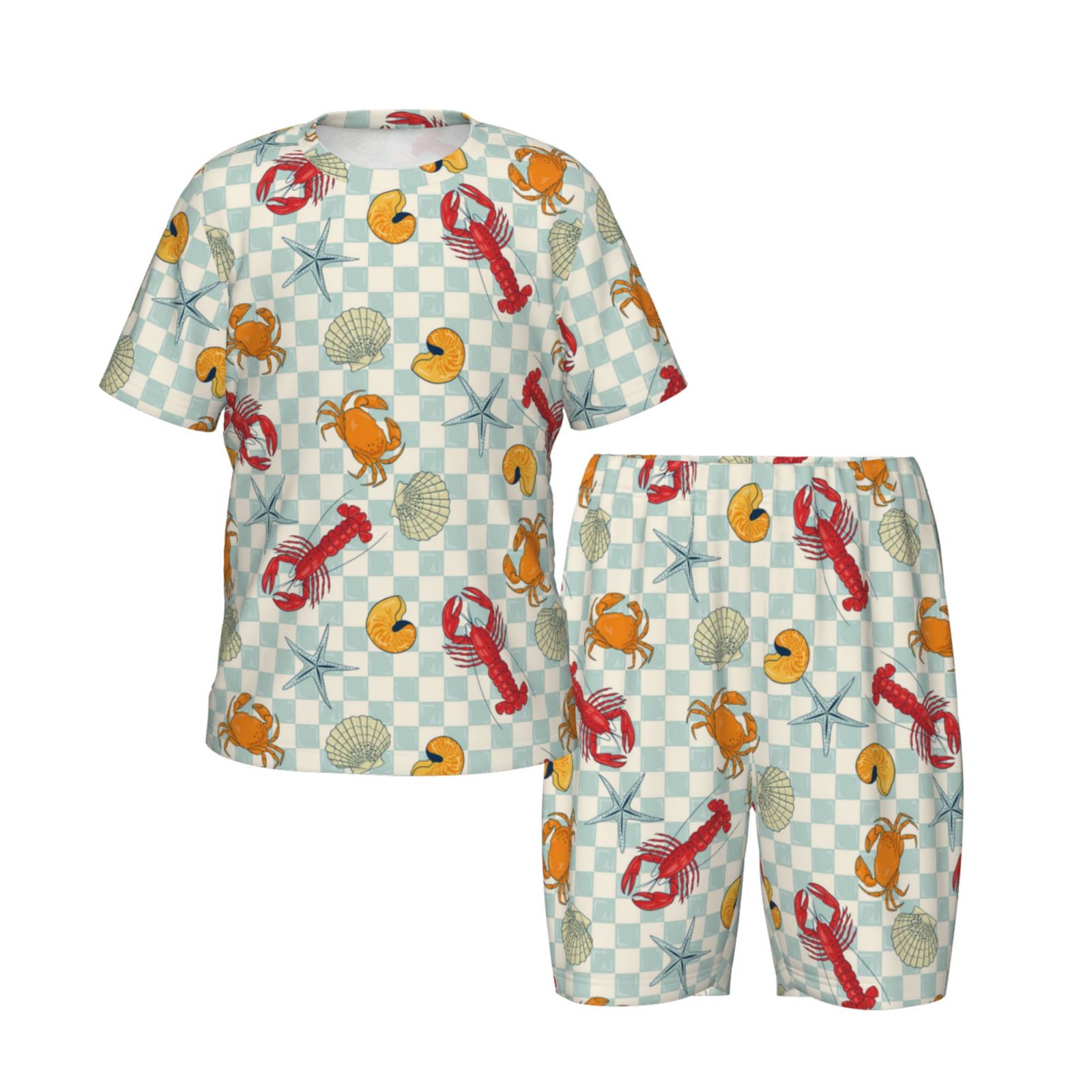 Disketp Lobster Sea Shell for Kids Short Sleeve Pajamas Kids Summer Pjs ...