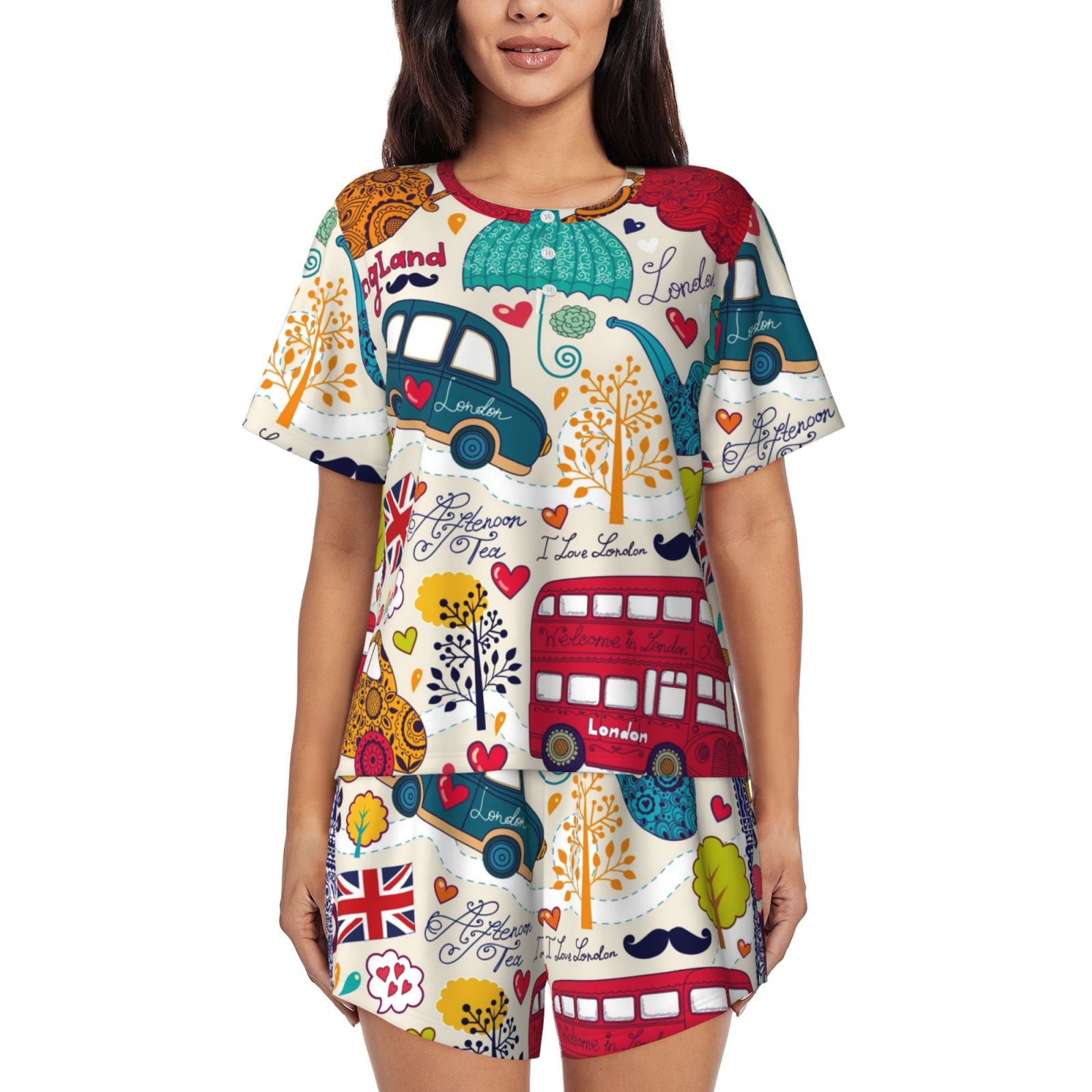 Disketp London Symbols for 2 Piece Shorts Sleepwear Women's Short ...