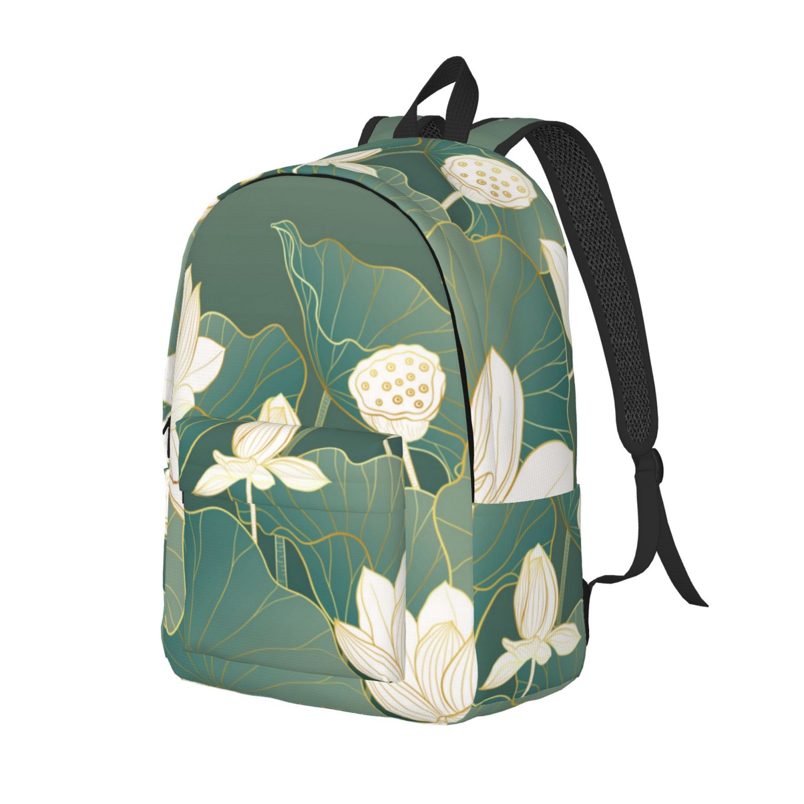 Disketp Lotus Golden Line Canvas Backpack Lightweight Travel Daypack ...