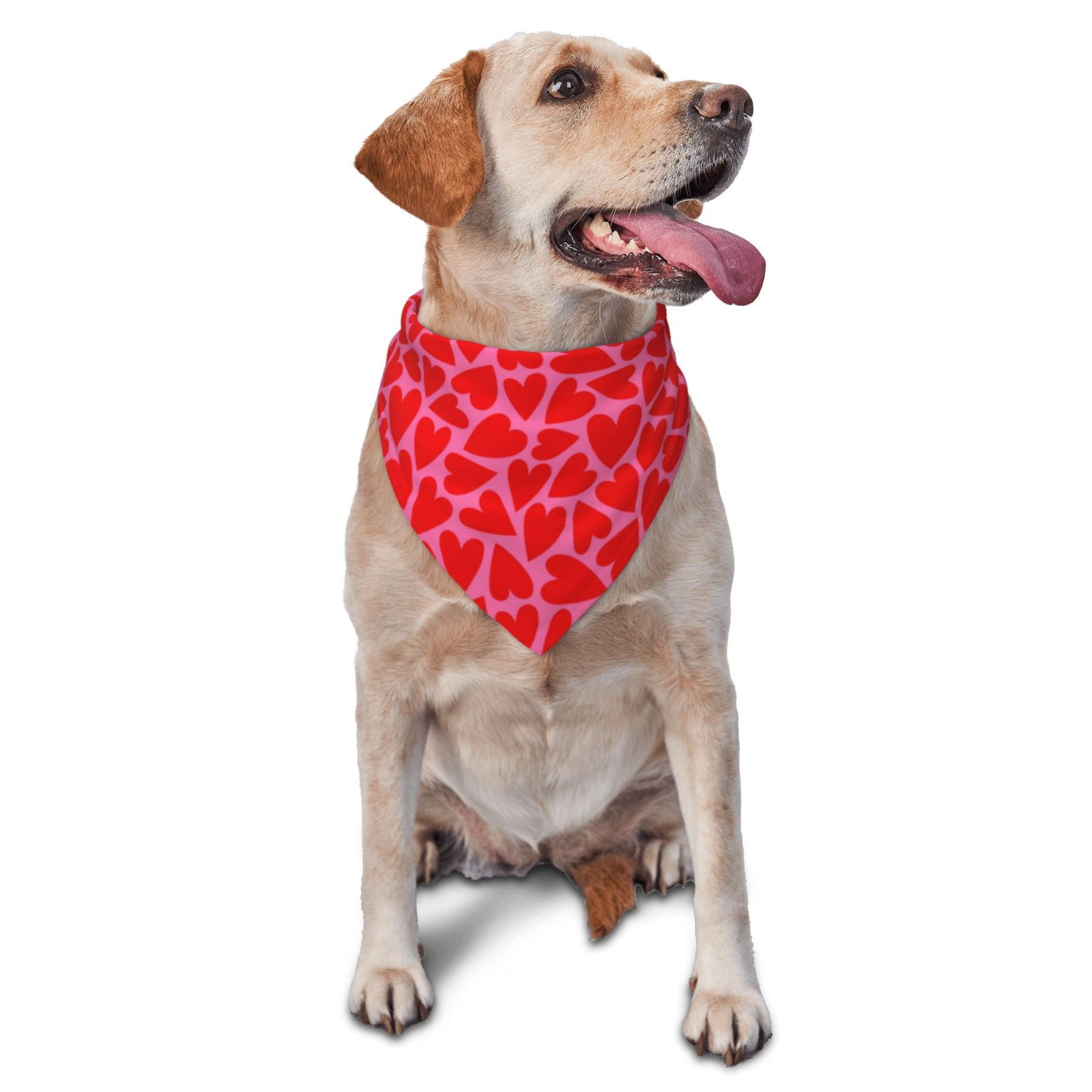 Disketp Love Heart Dog Bandanas 1PC Triangle Adjustable Puppy Bandana ...