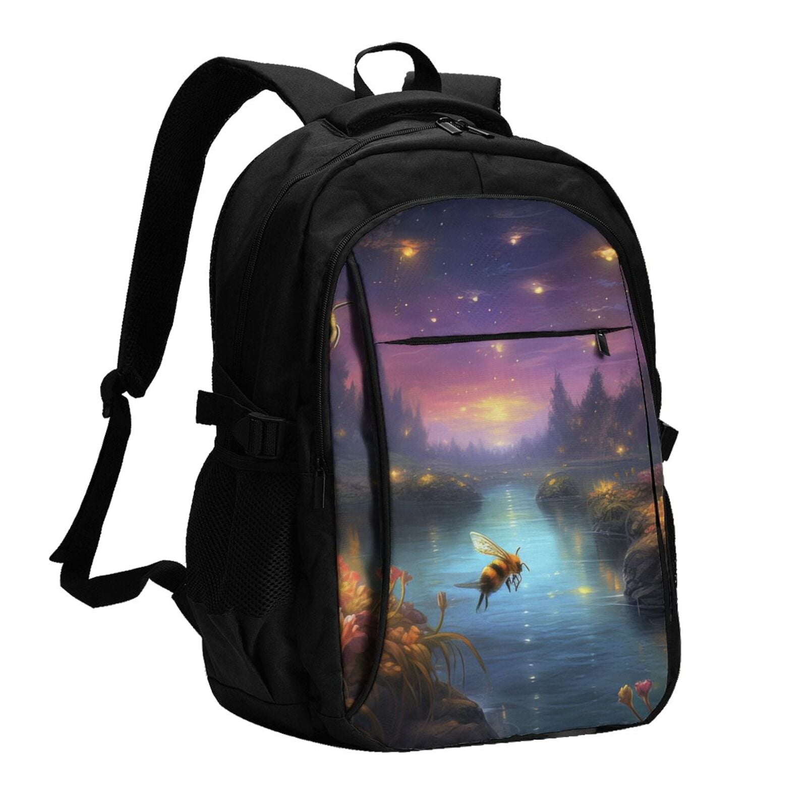 Disketp Magical Bees Twilight River Travel Laptop Backpack, Laptops ...