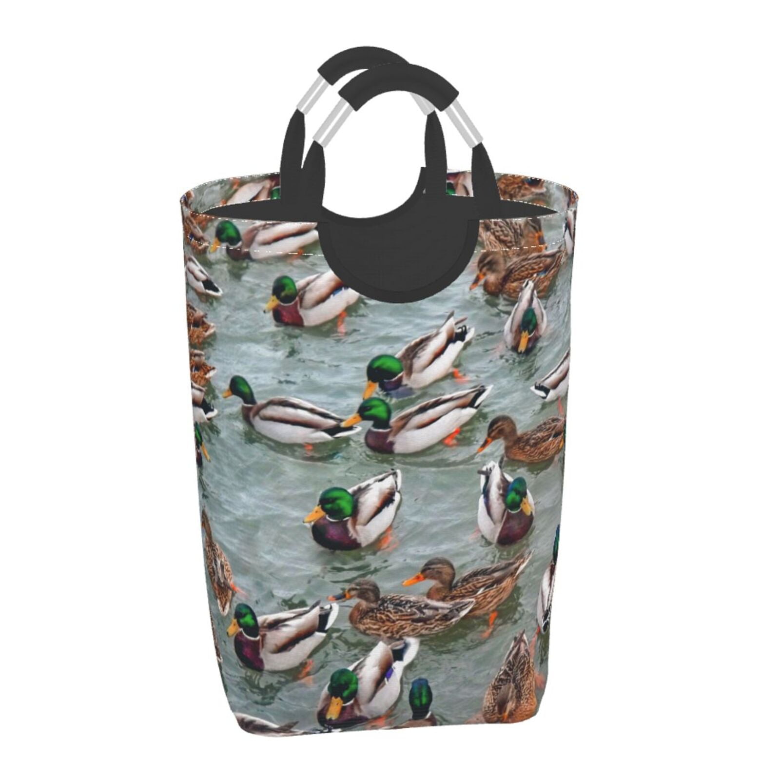 Disketp Mallard Ducks Swimming Square Laundry Bag Large Collapsible ...
