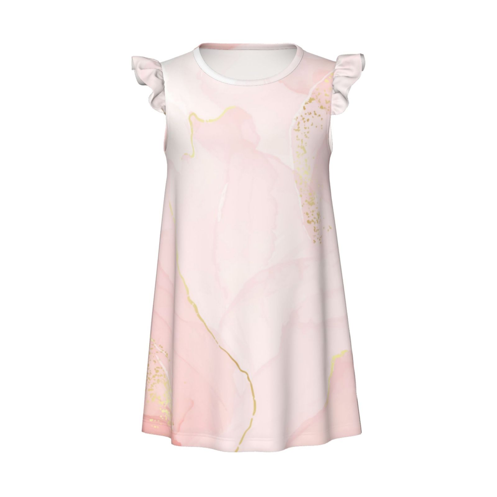 Disketp Marble Print Girls Nightgowns 3-10 Years Flutter Short Sleeves Nightdress Pajamas for ...