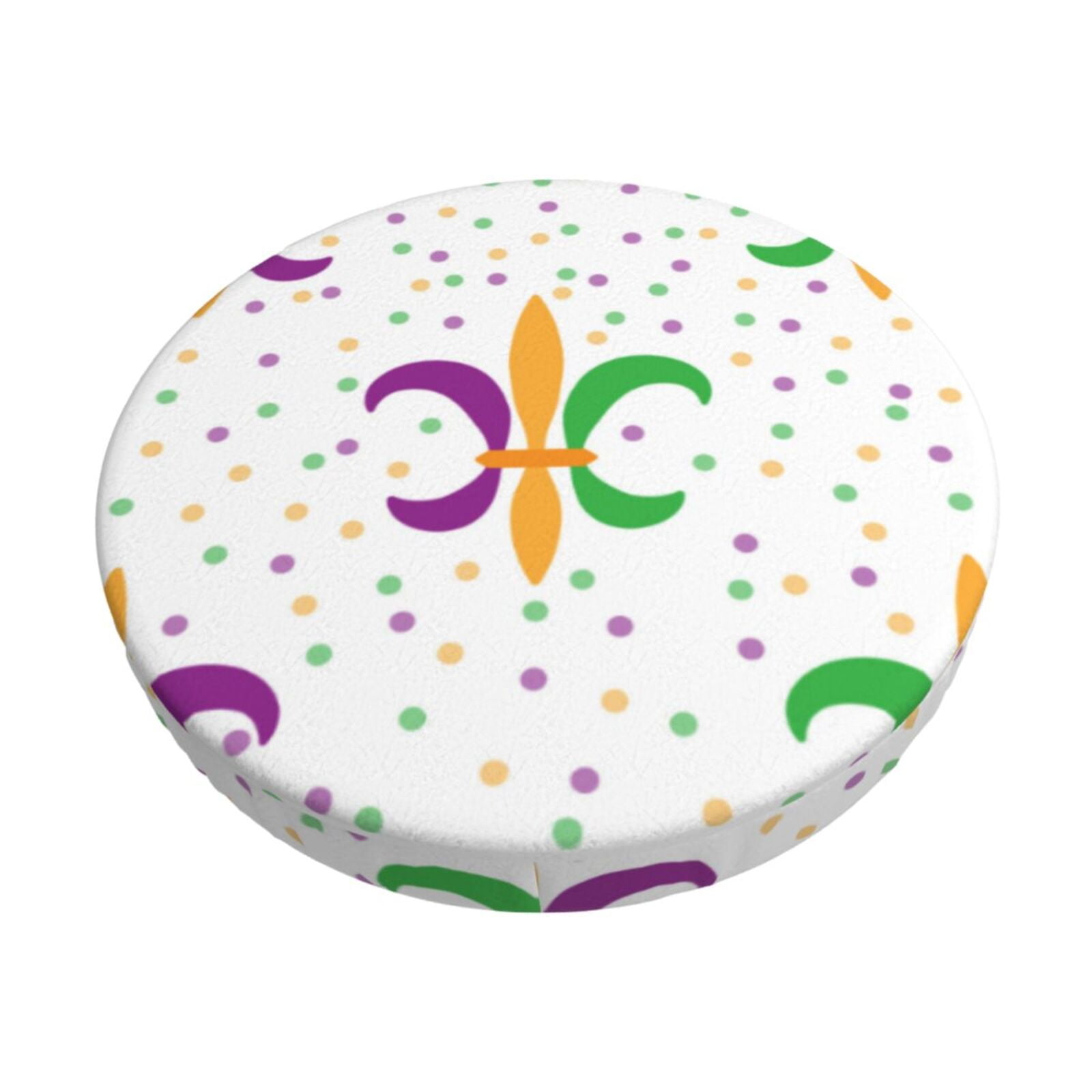 Disketp Mardi Gras Carnival1 Stool Covers Round, Super Soft Round Bar ...