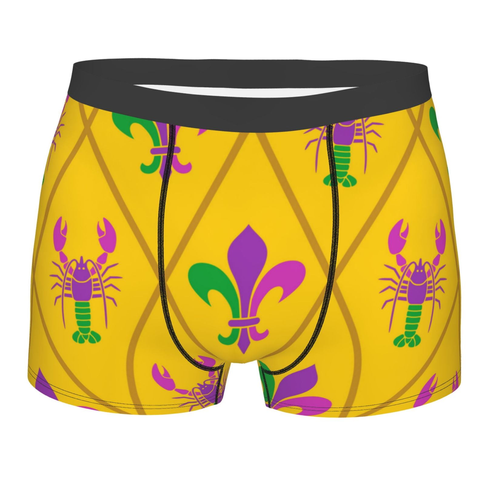 Disketp Mardi Gras Crayfish And Fleur De Lis Men'S Boxer Briefs,Soft ...
