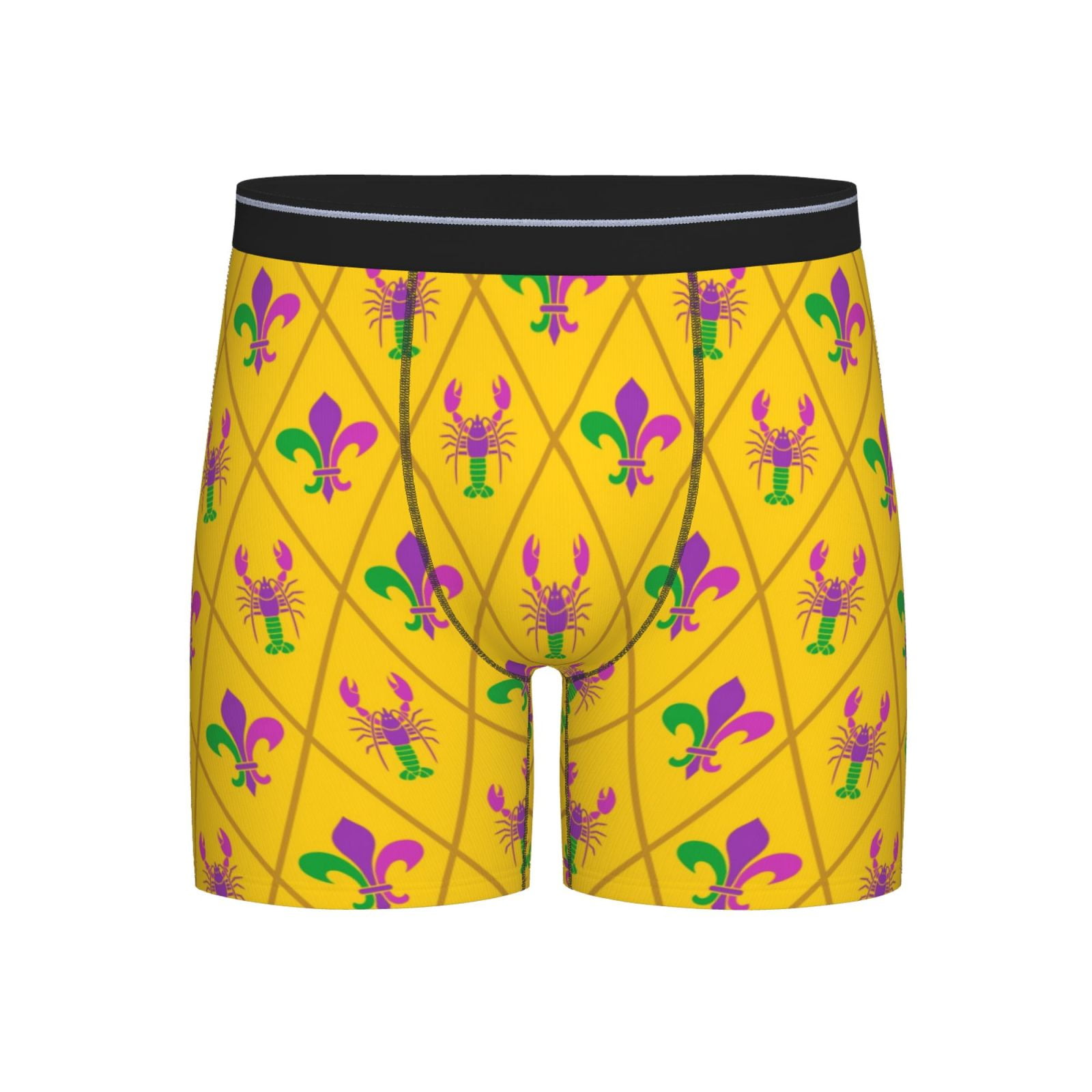 Disketp Mardi Gras Crayfish and Fleur de lis Men's Boxer Briefs Men’s ...