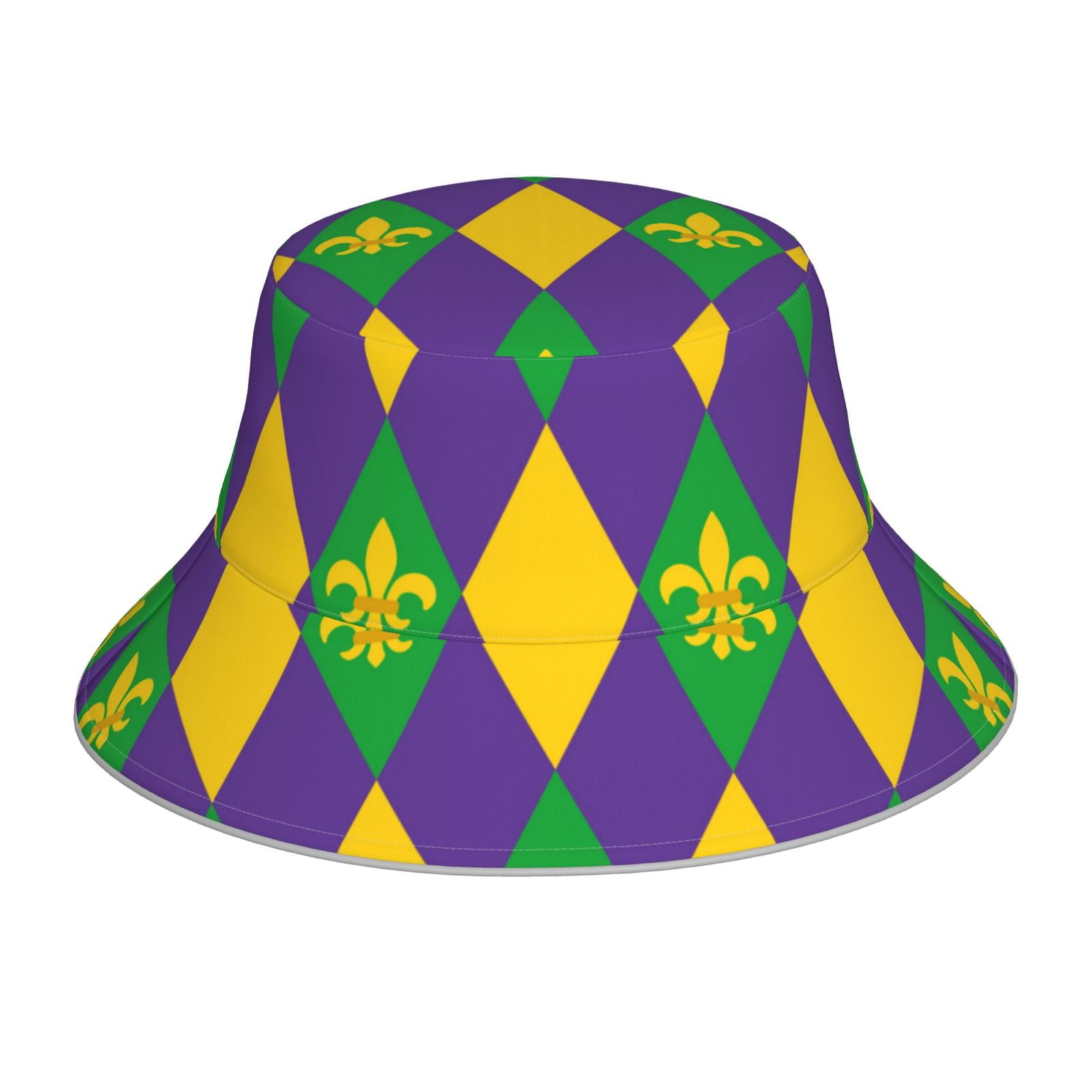 Disketp Mardi Gras Print Reflective Bucket Hat Beach Hat Summer Travel ...