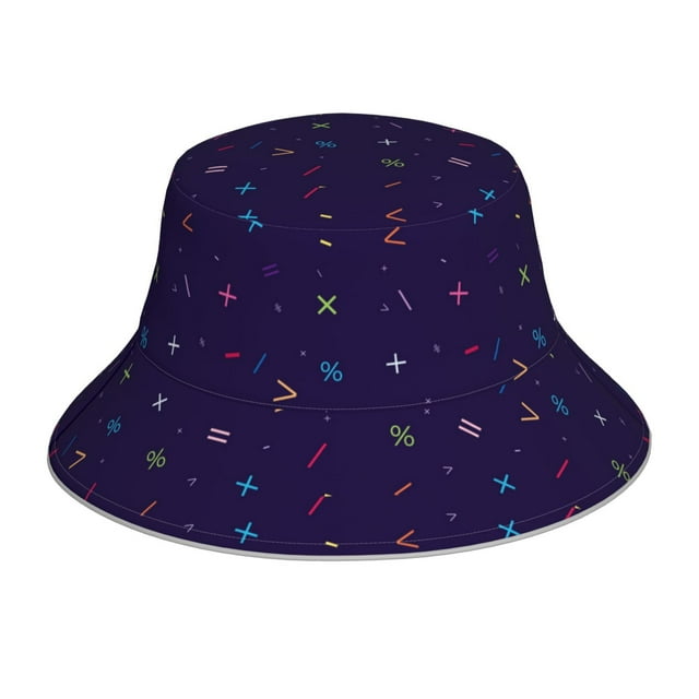 Disketp Mathematical Symbols Print Reflective Bucket Hat Beach Hat ...