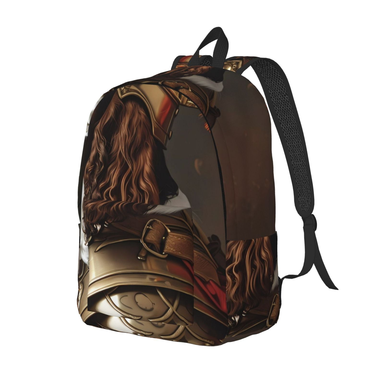 Disketp Medieval Knight Dog Canvas Backpack Lightweight Travel Daypack ...