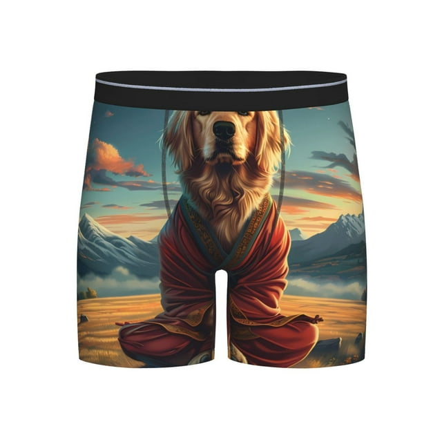 Disketp Meditating Golden Retriever Men's Boxer Briefs Men’s Underwear ...