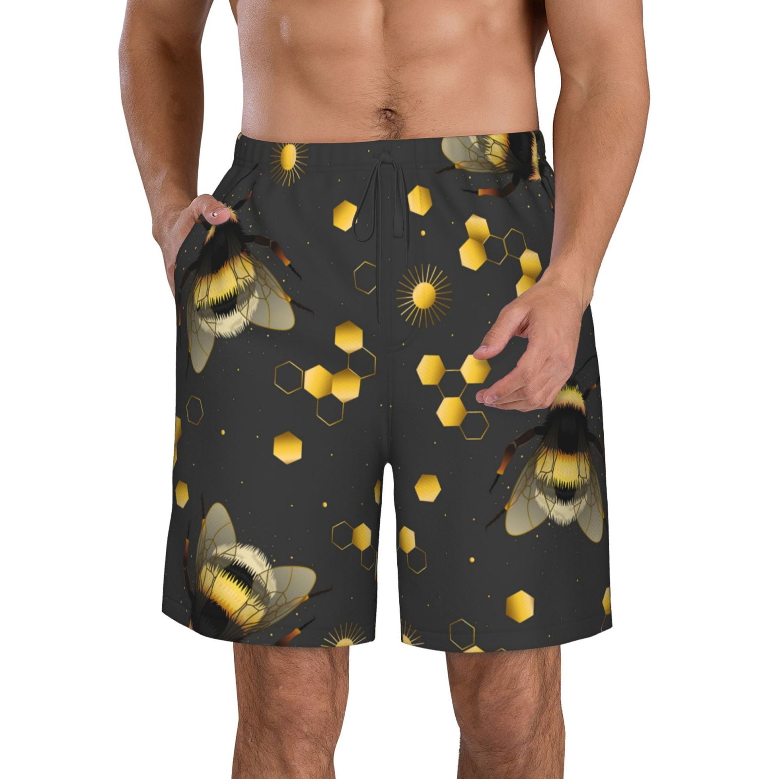 Disketp Men'S Swim Trunks Hawaiian Breathable Surf Beach Swimsuits Mesh ...