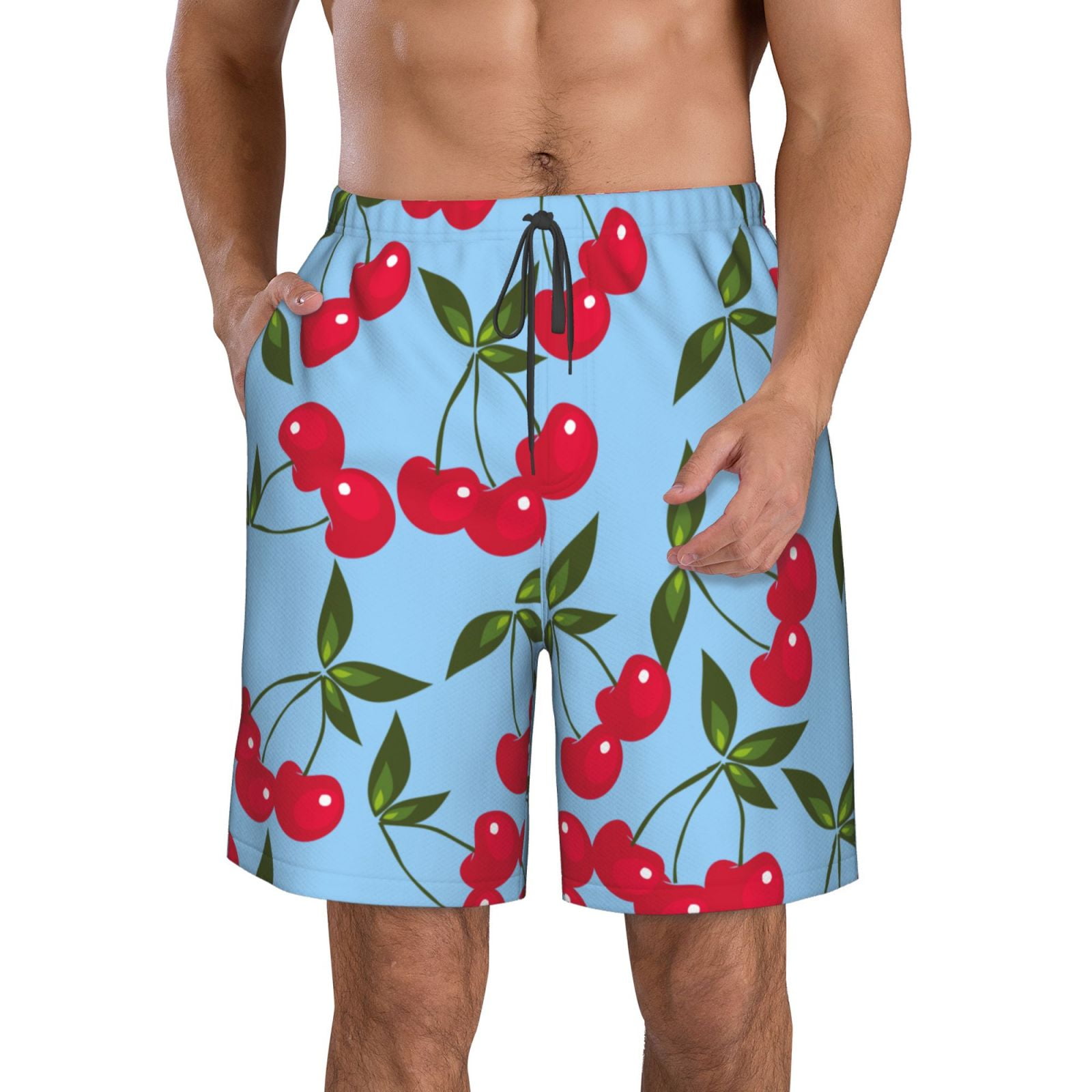 Disketp Men'S Swim Trunks Hawaiian Breathable Surf Beach Swimsuits Mesh ...