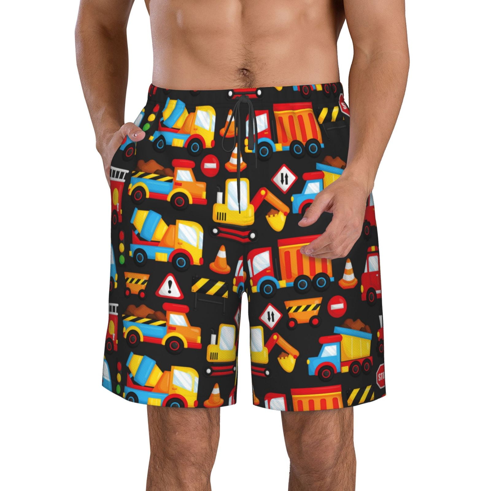 Disketp Men'S Swim Trunks Hawaiian Breathable Surf Beach Swimsuits Mesh ...