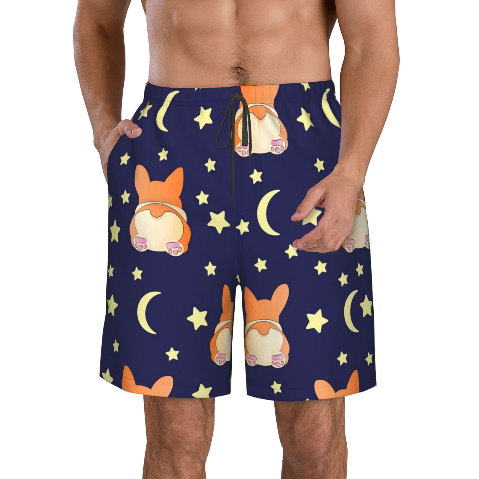 Disketp Men'S Swim Trunks Hawaiian Breathable Surf Beach Swimsuits Mesh ...