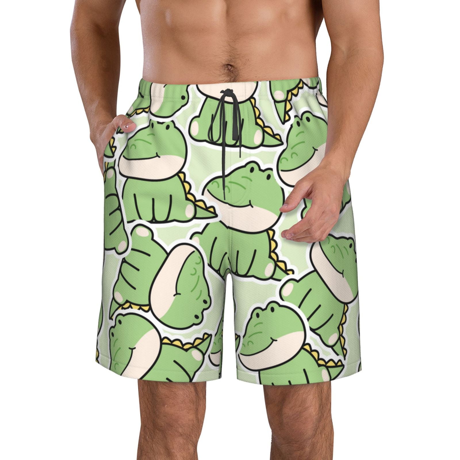 Disketp Men'S Swim Trunks Hawaiian Breathable Surf Beach Swimsuits Mesh ...
