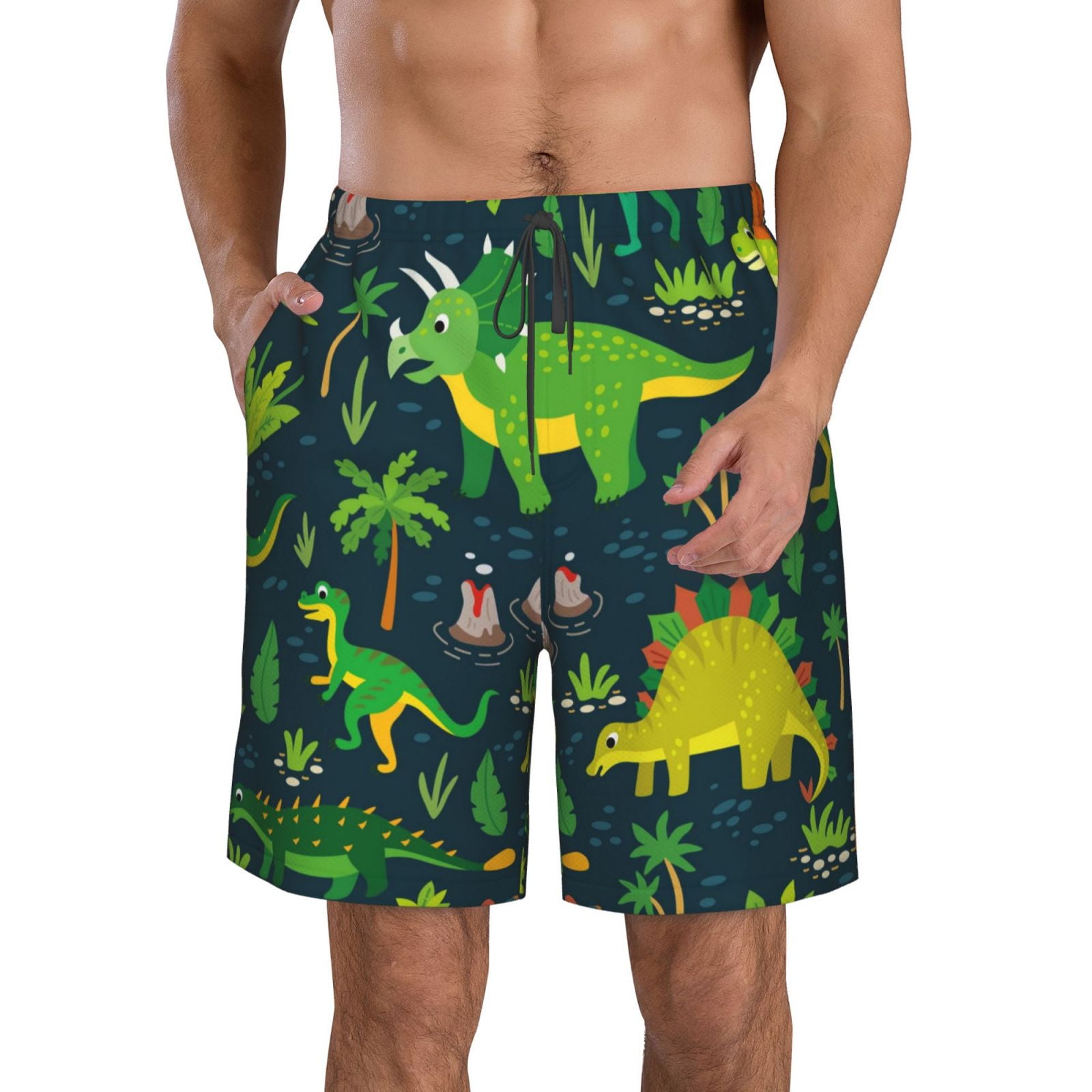 Disketp Men'S Swim Trunks Hawaiian Breathable Surf Beach Swimsuits Mesh ...