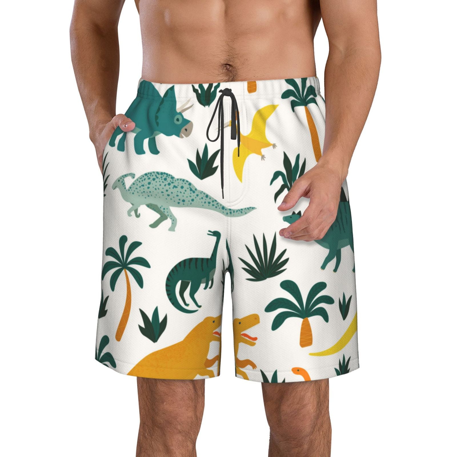 Disketp Men'S Swim Trunks Hawaiian Breathable Surf Beach Swimsuits Mesh ...