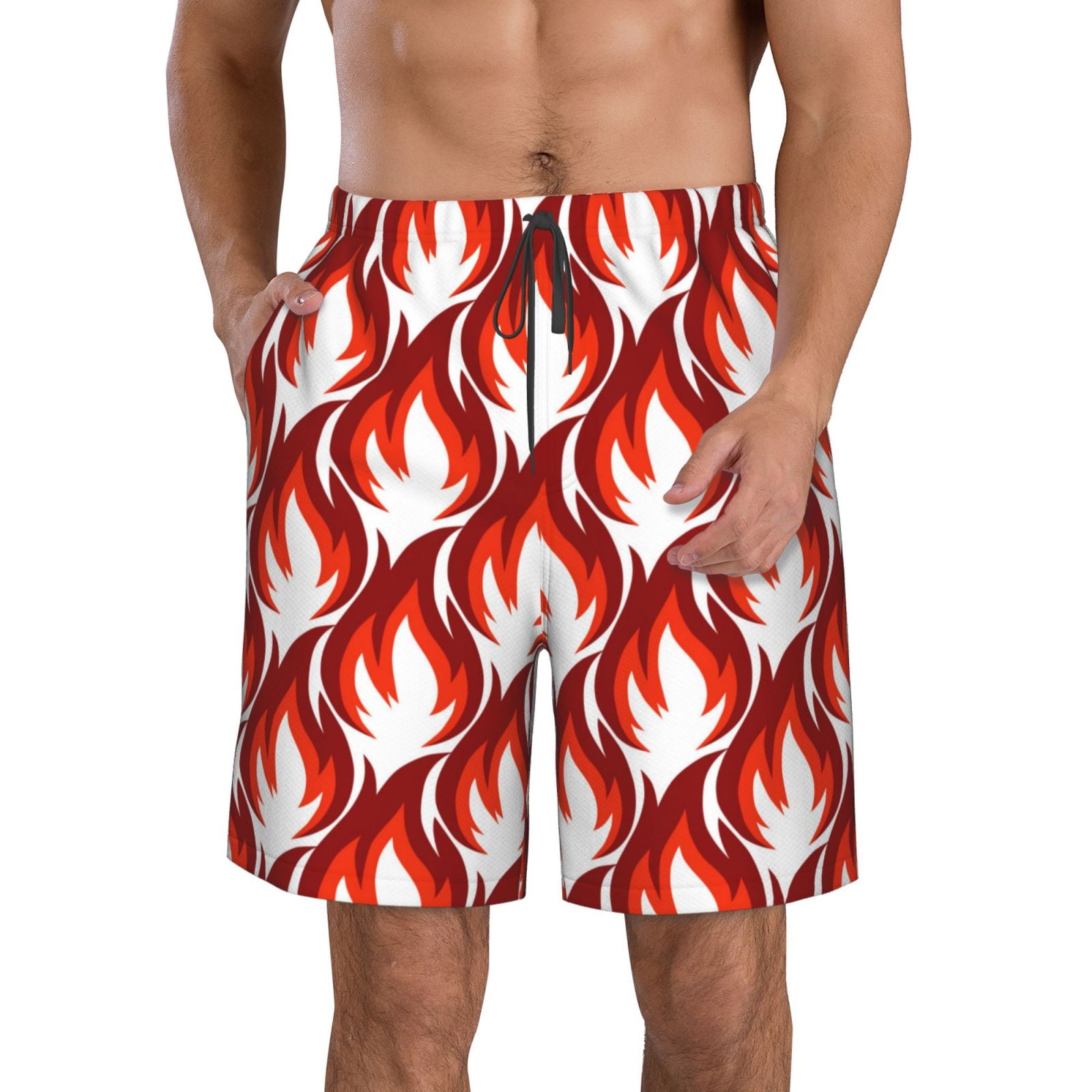 Disketp Men'S Swim Trunks Hawaiian Breathable Surf Beach Swimsuits Mesh ...