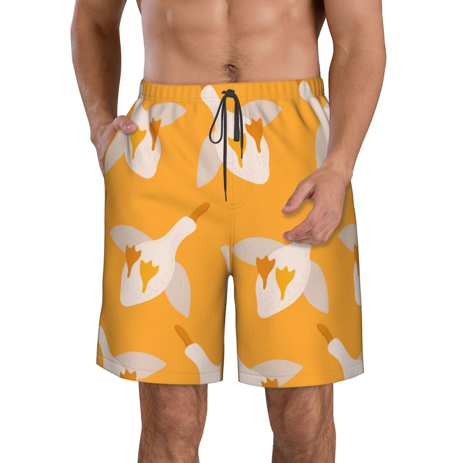Disketp Men'S Swim Trunks Hawaiian Breathable Surf Beach Swimsuits Mesh ...