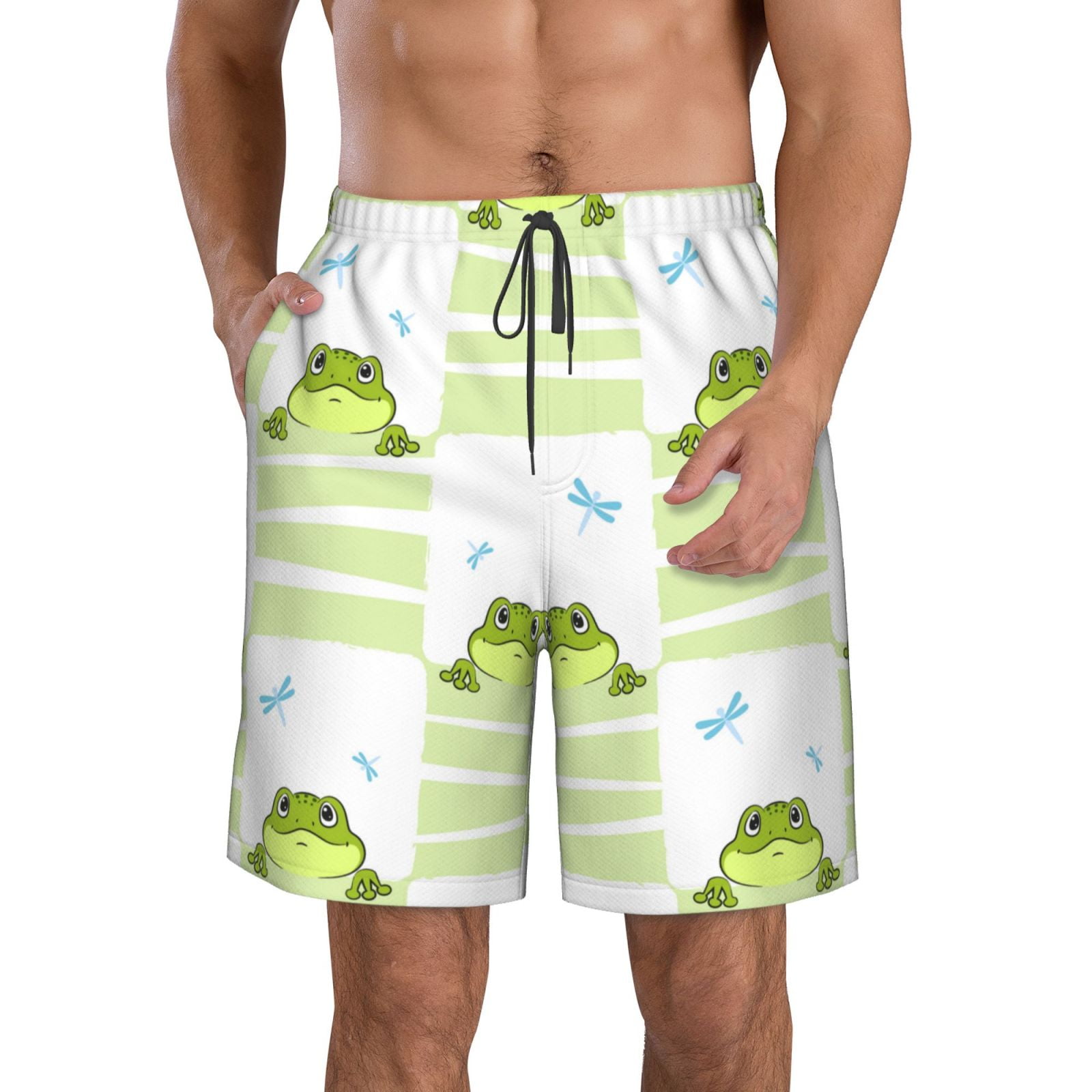 Disketp Men'S Swim Trunks Hawaiian Breathable Surf Beach Swimsuits Mesh ...