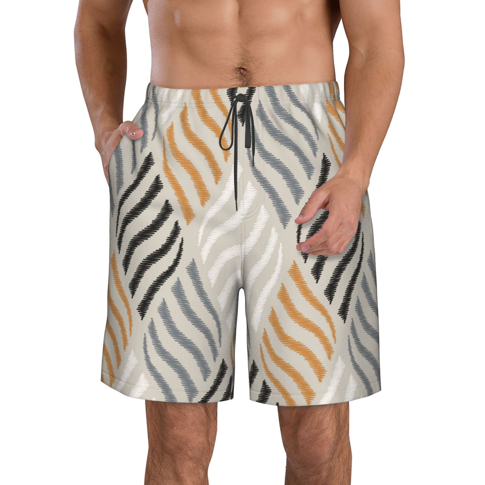 Disketp Mens Swim Trunks Hawaiian Breathable Surf Beach Swimsuits Mesh