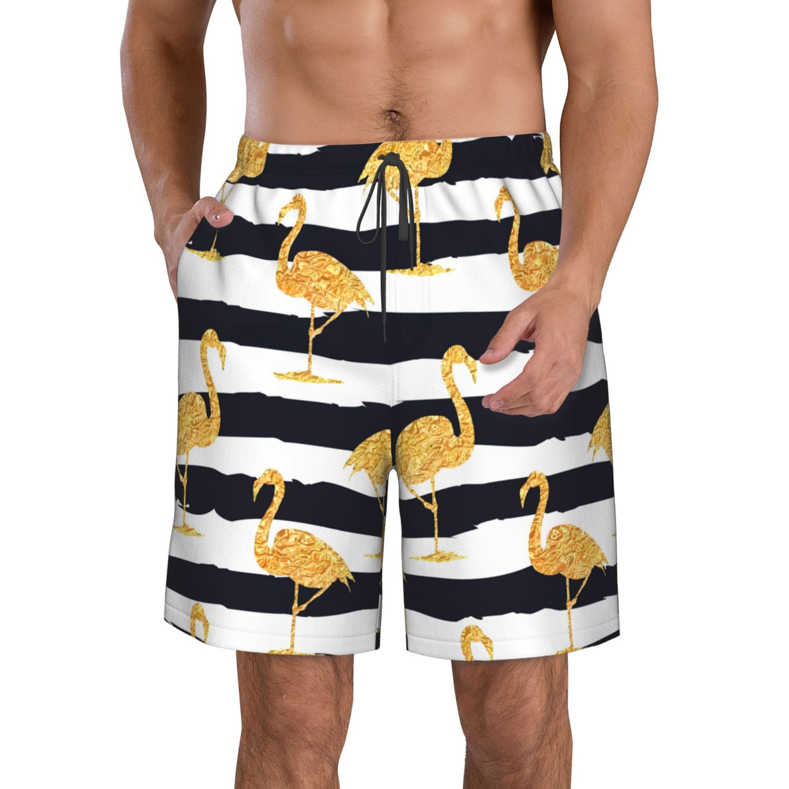 Disketp Men'S Swim Trunks Hawaiian Breathable Surf Beach Swimsuits Mesh ...