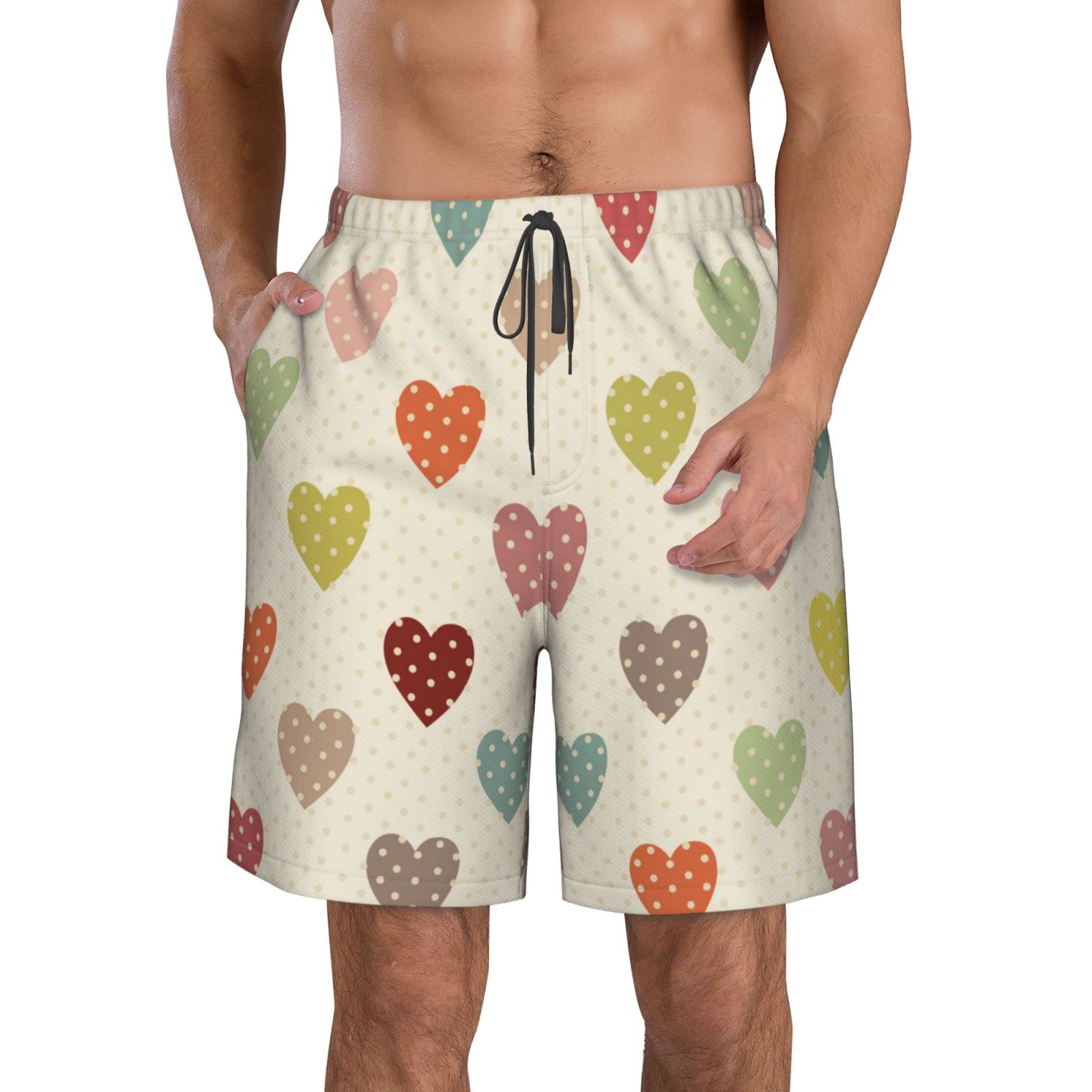 Disketp Men'S Swim Trunks Hawaiian Breathable Surf Beach Swimsuits Mesh ...