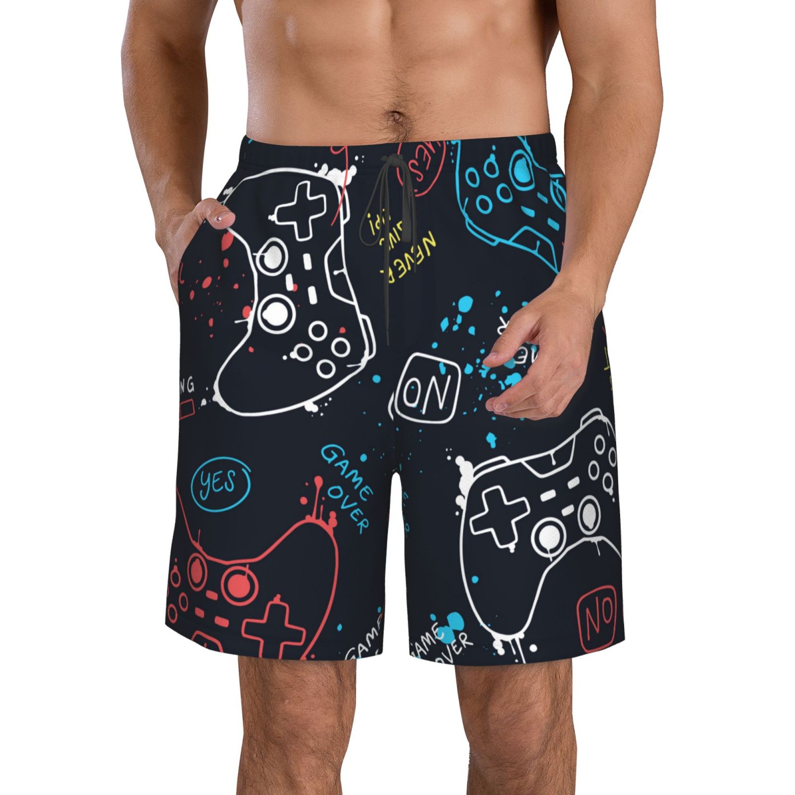 Disketp Men'S Swim Trunks Hawaiian Breathable Surf Beach Swimsuits Mesh ...