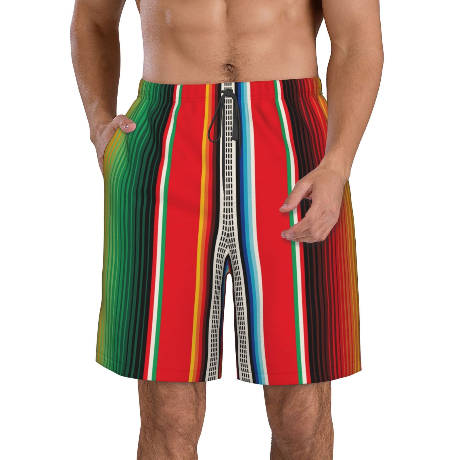 Disketp Mens Swim Trunks Hawaiian Breathable Surf Beach Swimsuits Mesh