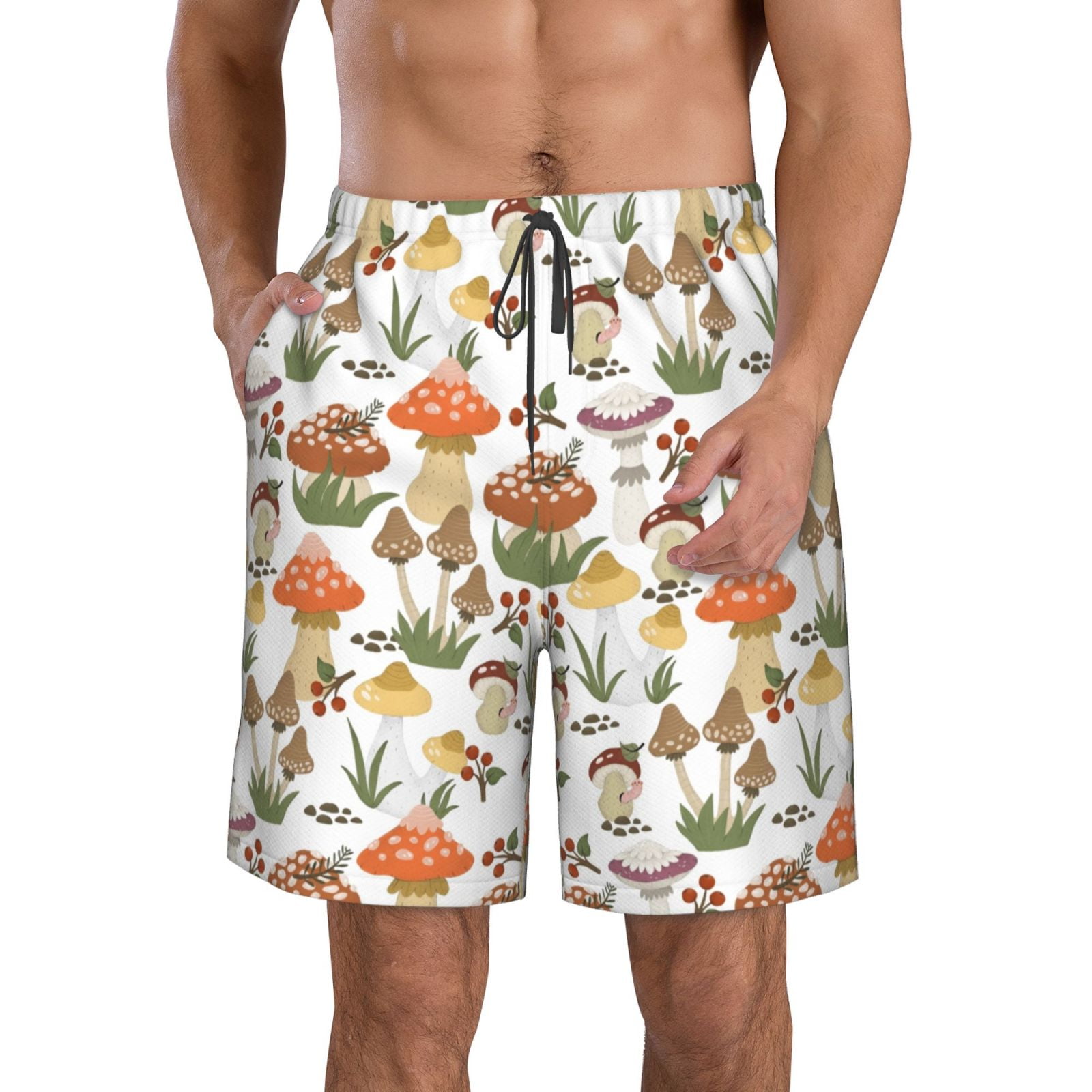Disketp Men'S Swim Trunks Hawaiian Breathable Surf Beach Swimsuits Mesh ...