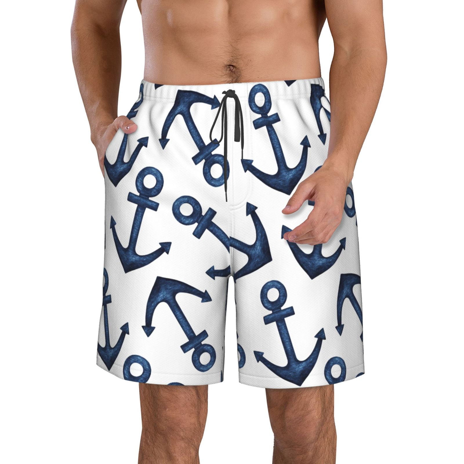 Disketp Mens Swim Trunks Hawaiian Breathable Surf Beach Swimsuits Mesh